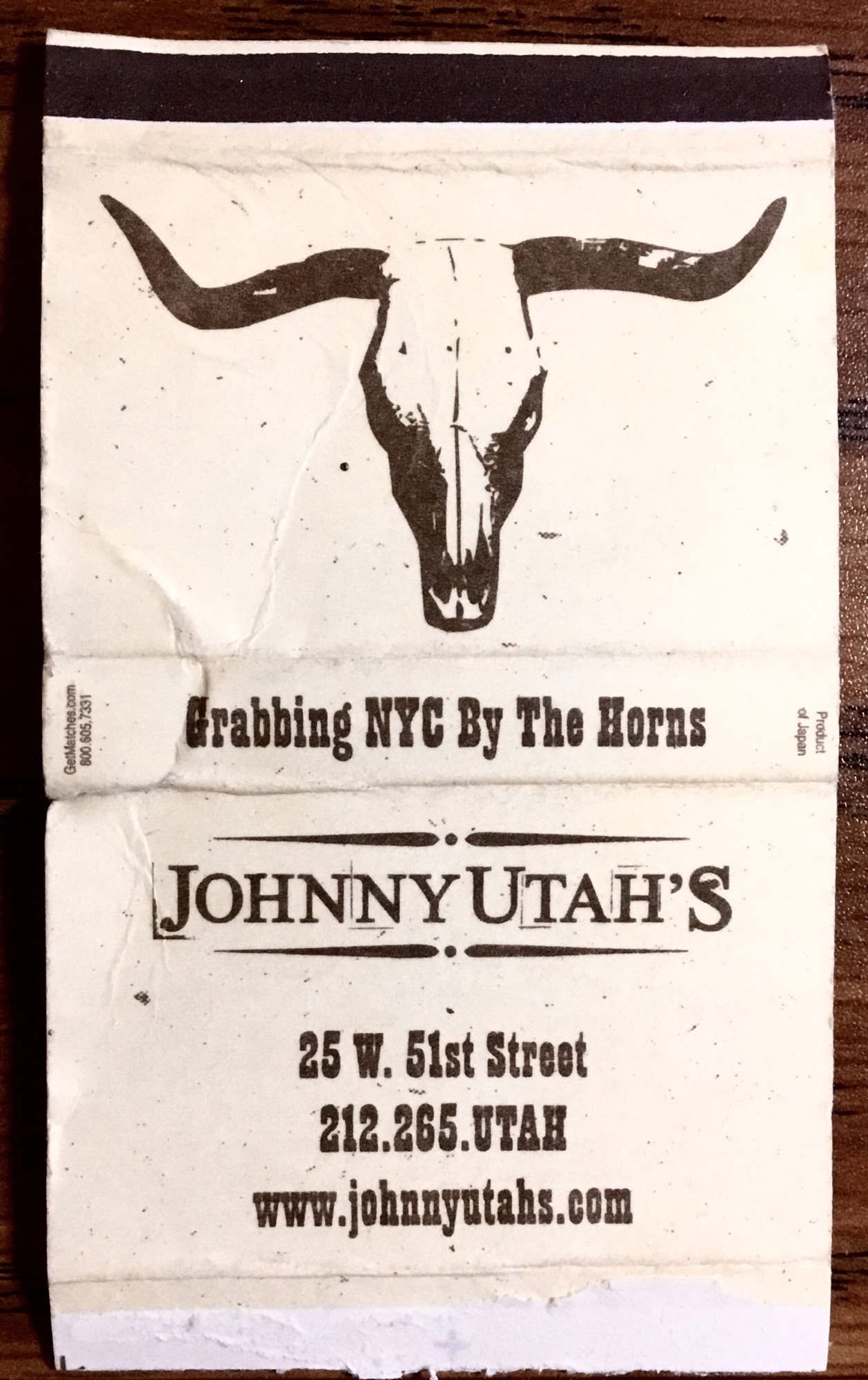Johnny Utah’s NYC – The Matchcover Storyteller