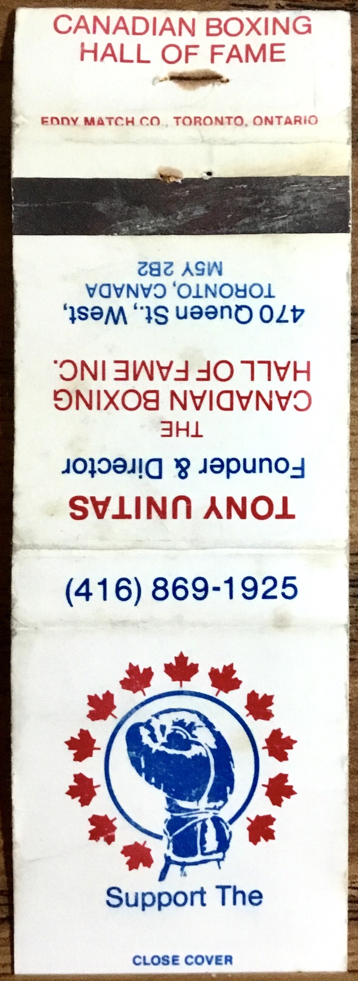 The Canadian Boxing Hall of Fame – The Matchcover Storyteller